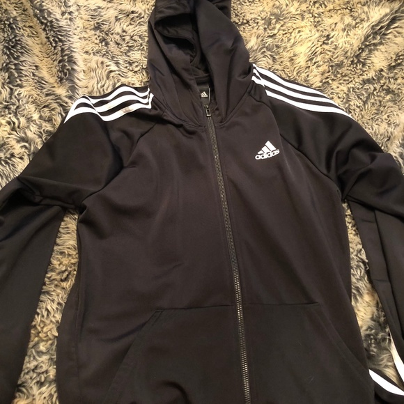 adidas Jackets & Coats | Black Adidas Zip Up Hoodie | Poshmark